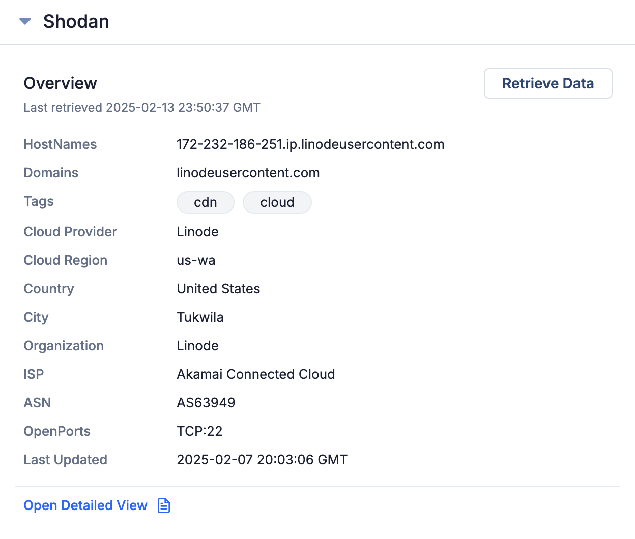 Shodan Enrichment | ThreatConnect